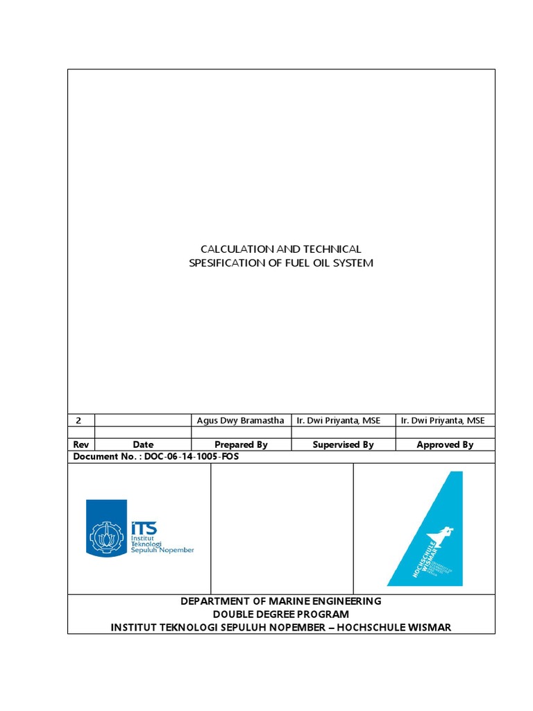 Calculation and Technical Spesification PDF | PDF | Fuel Oil | Pipe ...