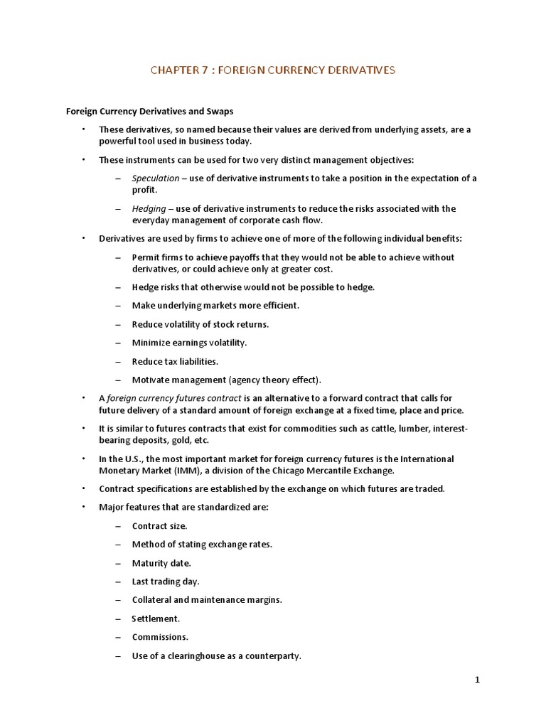 Chapter 7 Summary | PDF | Put Option | Option (Finance)