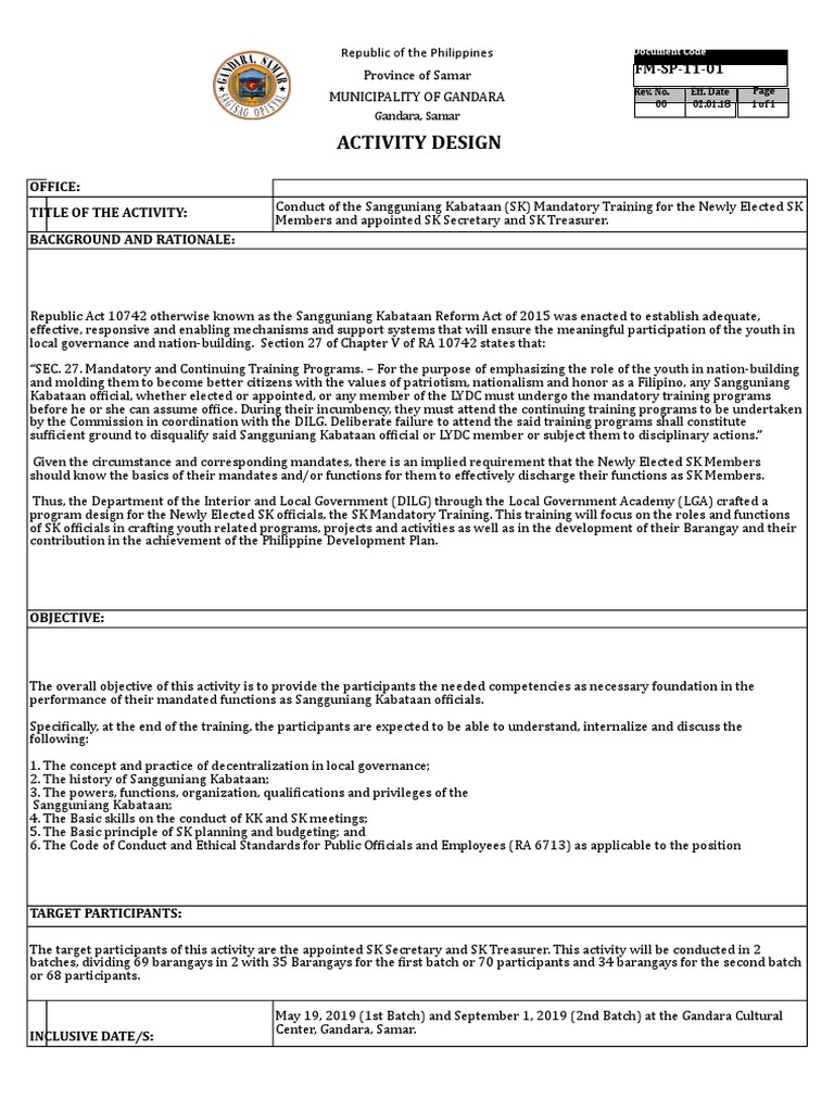 SKMT Training Design | PDF | Government | Public Sphere