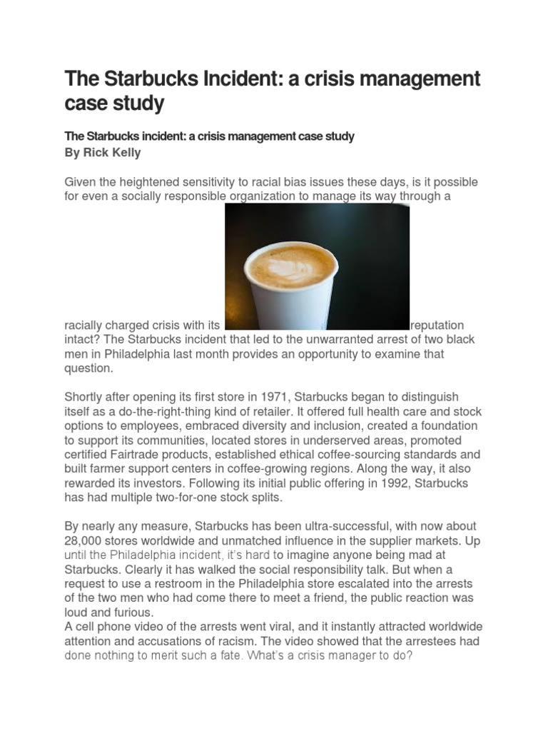 Crisis Management Starbucks | PDF | Starbucks | Crisis Management