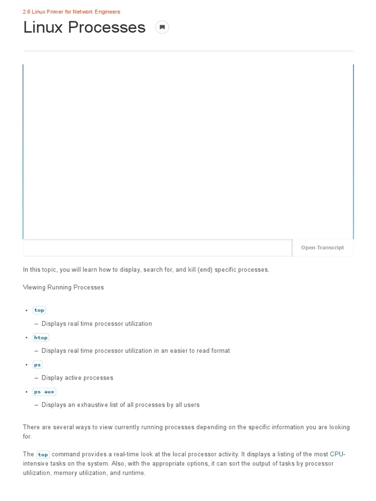 Monitoring and Managing Processes on Linux Systems | PDF | Process (Computing) | Real Time Computing