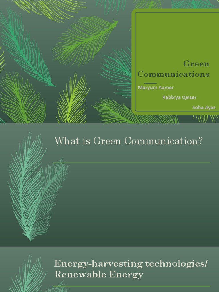 Green Communication Presentation | Download Free PDF | Wind Power ...