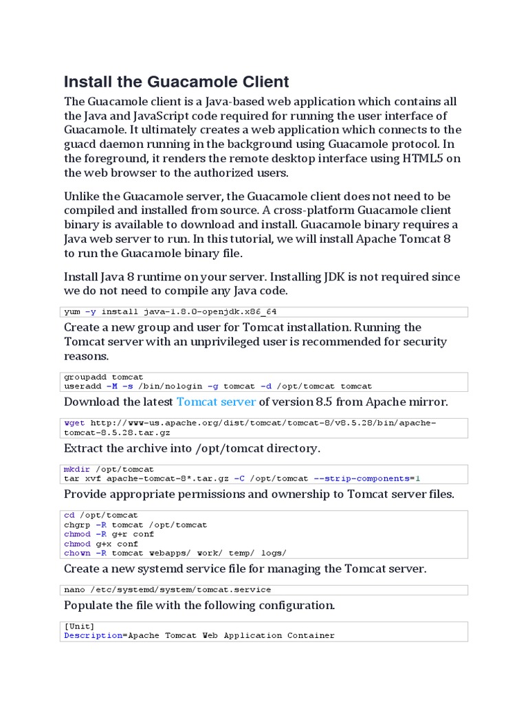 Install The Guacamole Client | PDF | Web Application | My Sql