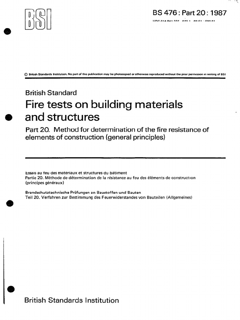 BS 476 Part 20 1987 PDF | PDF
