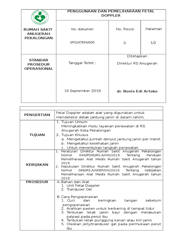 5 Format Spo Baru - Fetal Doppler | PDF