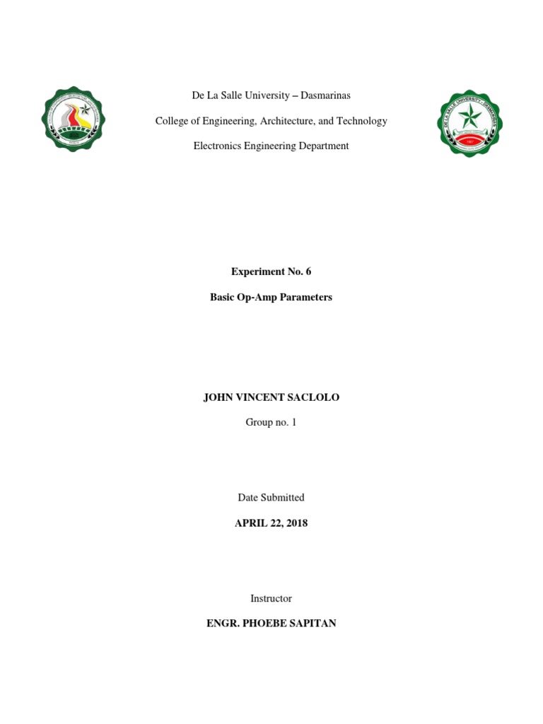 Electronics Laboratory Report | PDF | Operational Amplifier | Amplifier