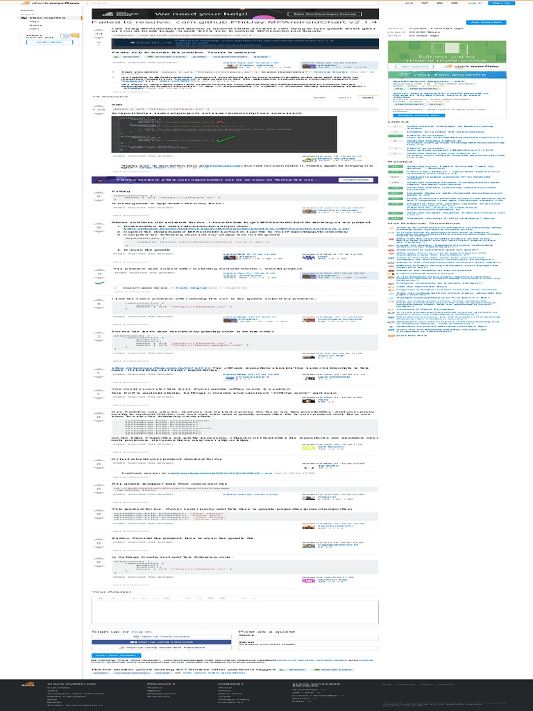 Android Failed To Resolve Com Githubphiljay Mpandroidchart V214 Stack Overflow