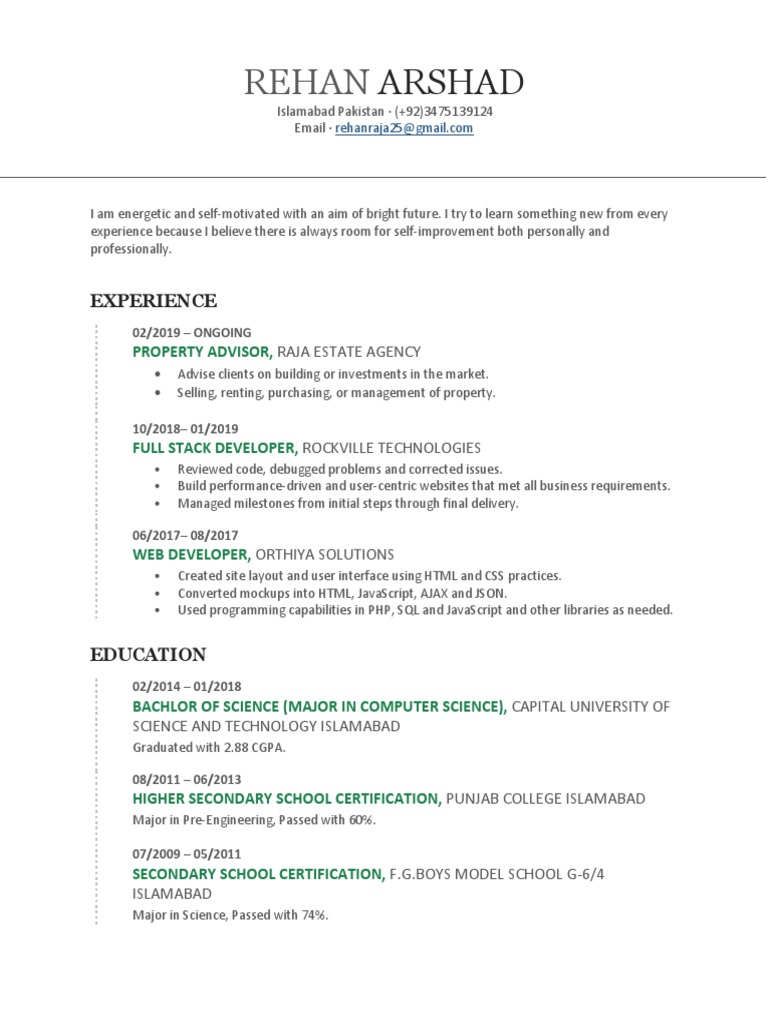 Rehan Arshad - CV PDF | PDF | Cryptography | Web Application