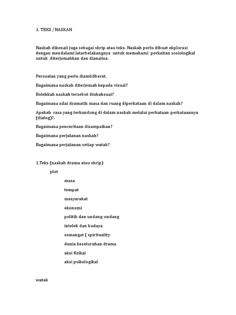 Panduan Dramaturgi dan Teater | PDF