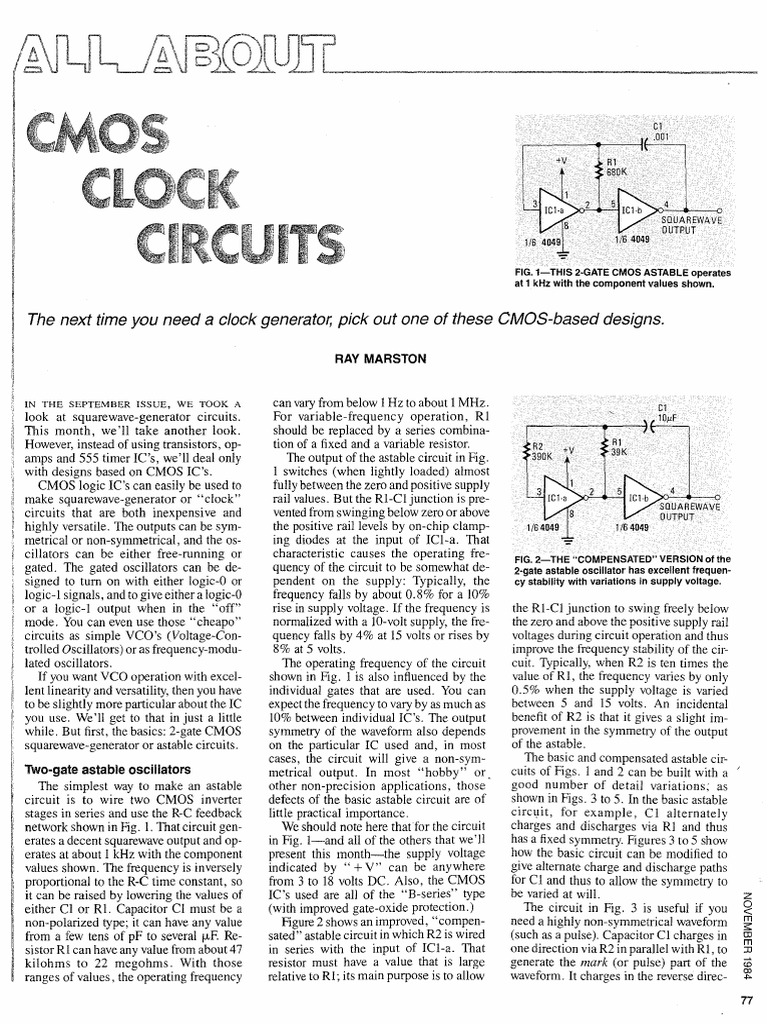CMOS Clock Circuits | PDF | Electronic Circuits | Power Inverter