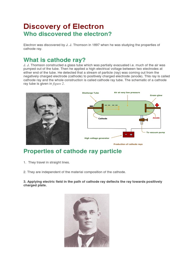 Discovery of Electron | PDF | Proton | Electron