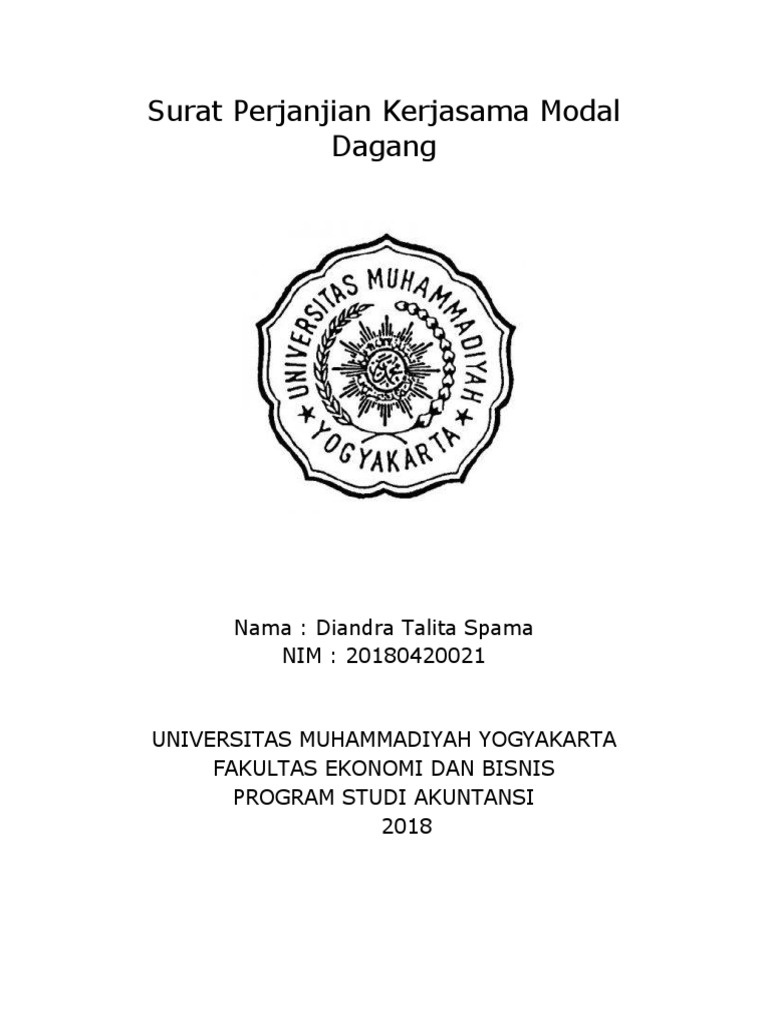 Surat Perjanjian Kerjasama Modal Dagang | PDF