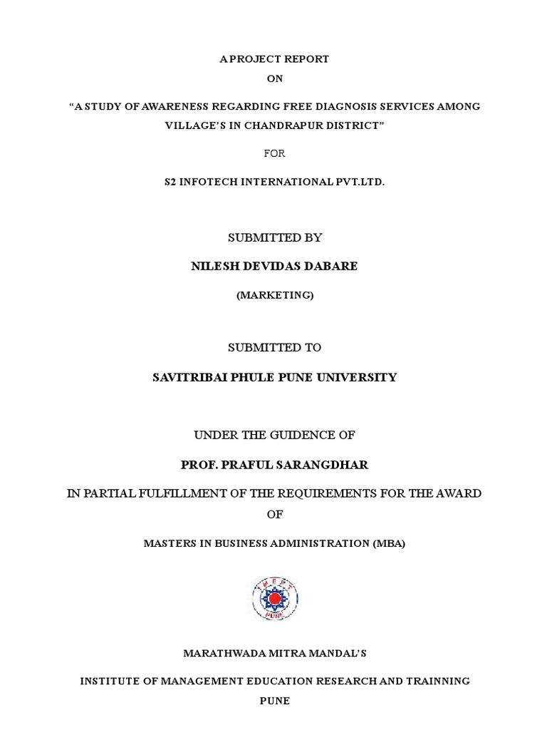 SPPU University SIP Project For Marketing | PDF | Sampling (Statistics ...