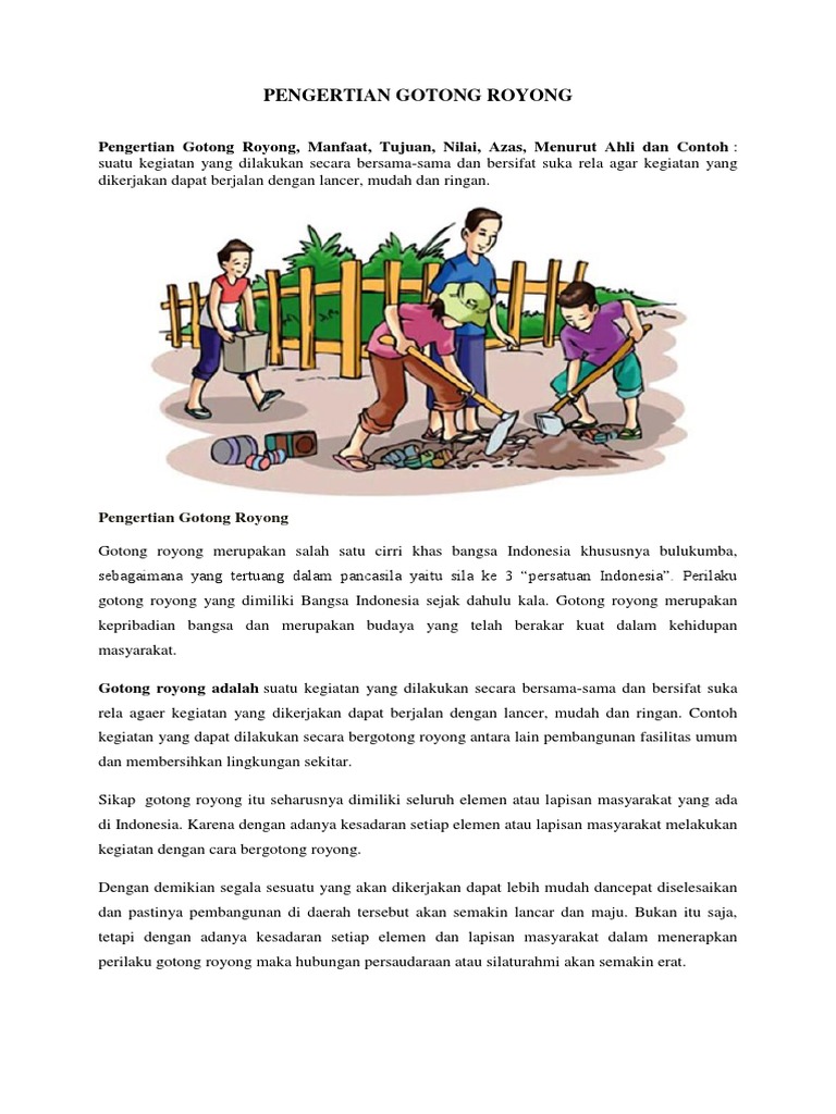 Pengertian Gotong Royong | PDF | Karier & Perkembangan