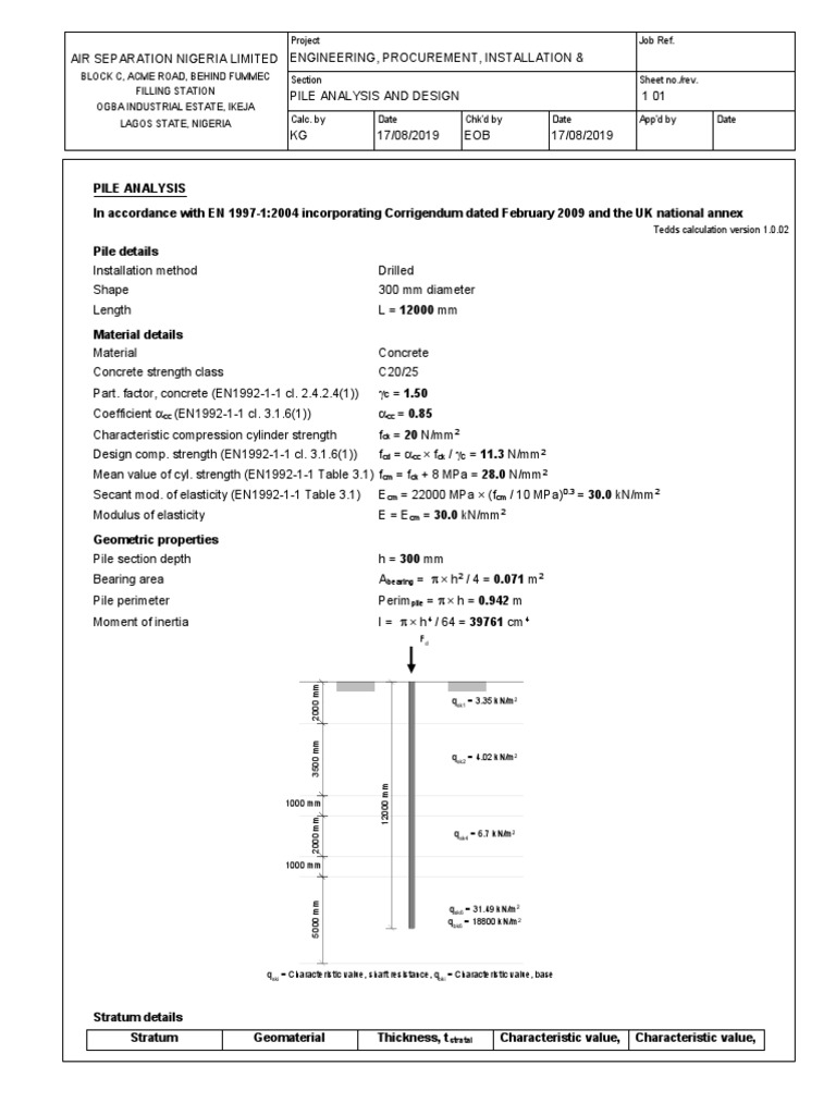 Design Calculation Report PDF | PDF | Bending | Deep Foundation