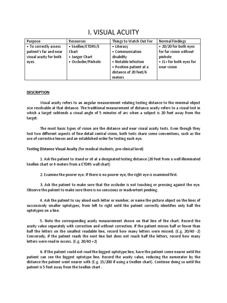 8 Part Eye Exam REVISED PDF | PDF | Visual Acuity | Human Eye