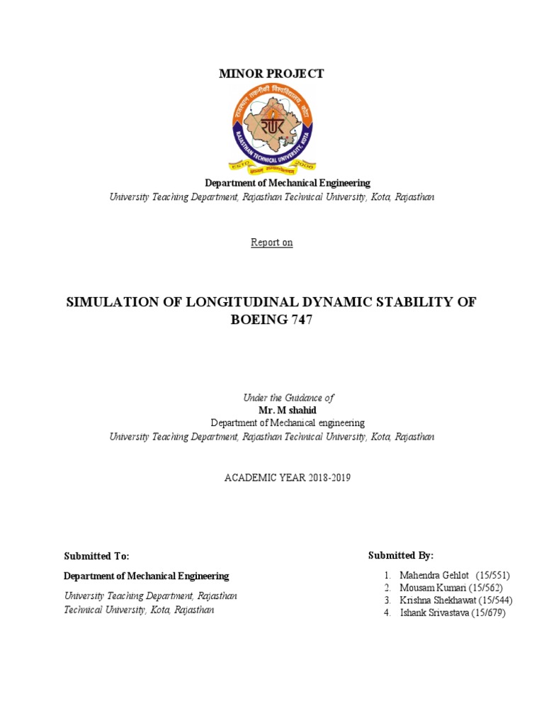 Aircraft Dynamics Longitudinal Mode Simulation | PDF | Flight Dynamics ...