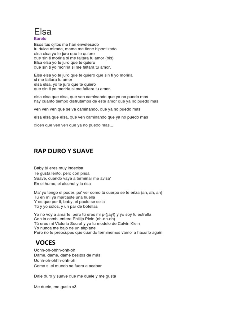 Canción de Amor y Rap: Elsa y Ritmos | PDF | Poesía