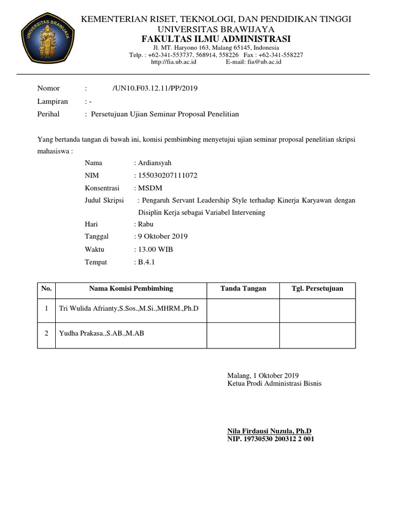 Persetujuan Sempro Ardi | PDF