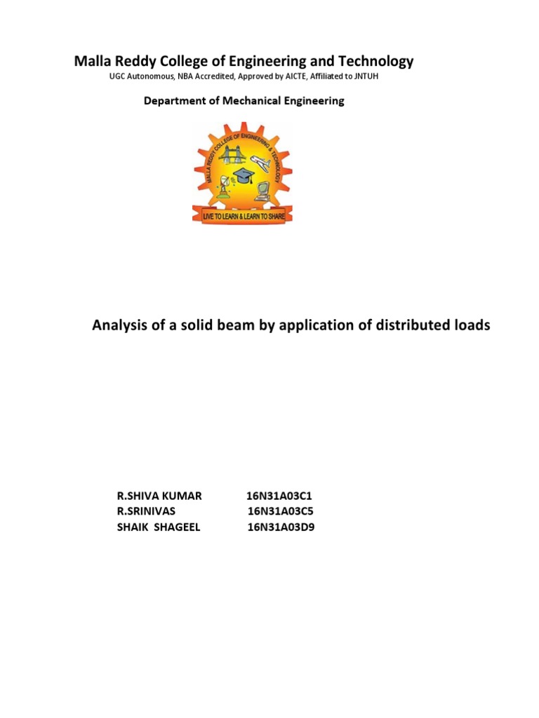 Mini Project Front Page (Repaired) | PDF | Beam (Structure) | Bending