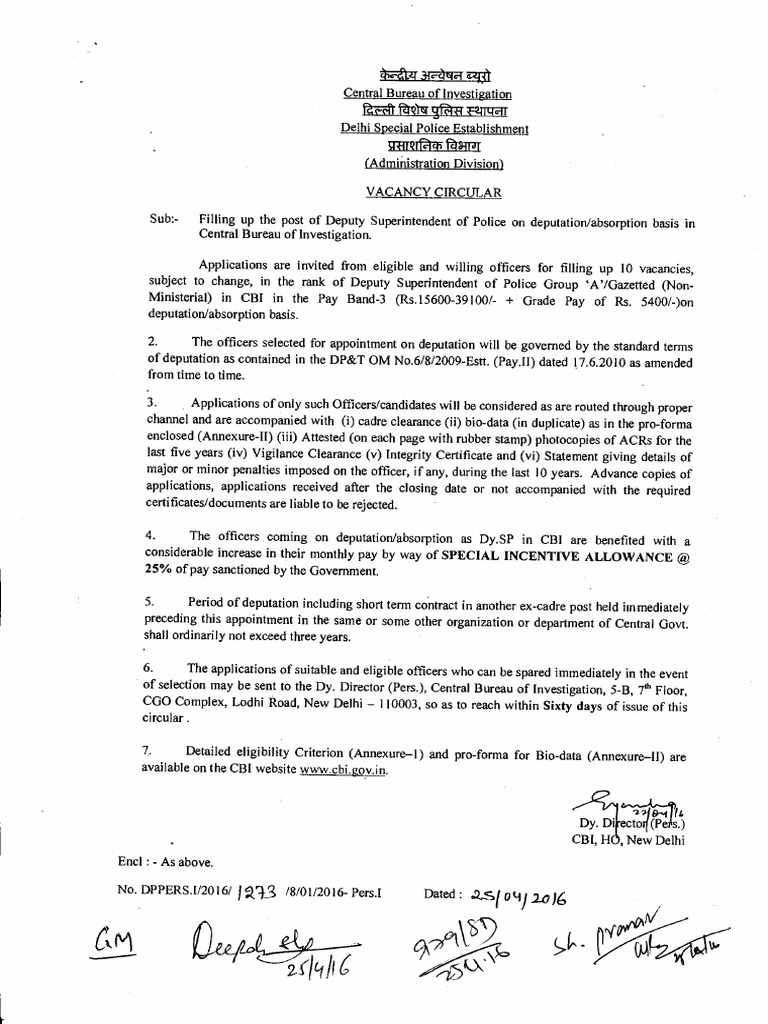 Cbi Deputation 1 PDF | PDF | Government
