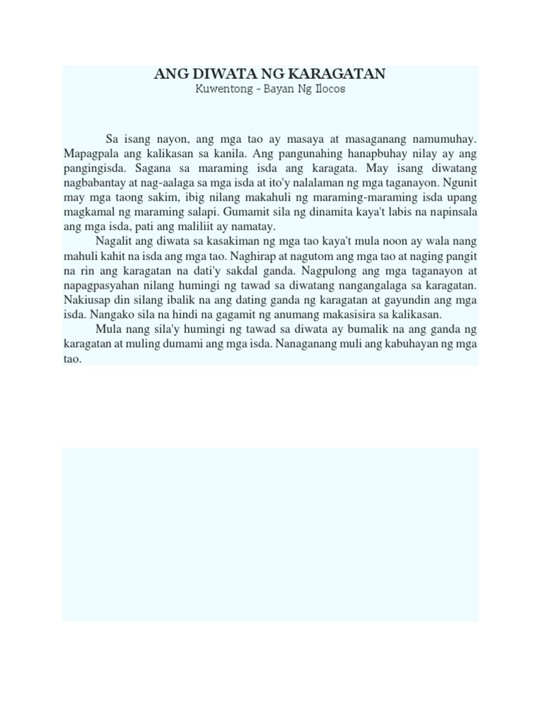 Ang Diwata NG Karagatan - Tagalog | PDF