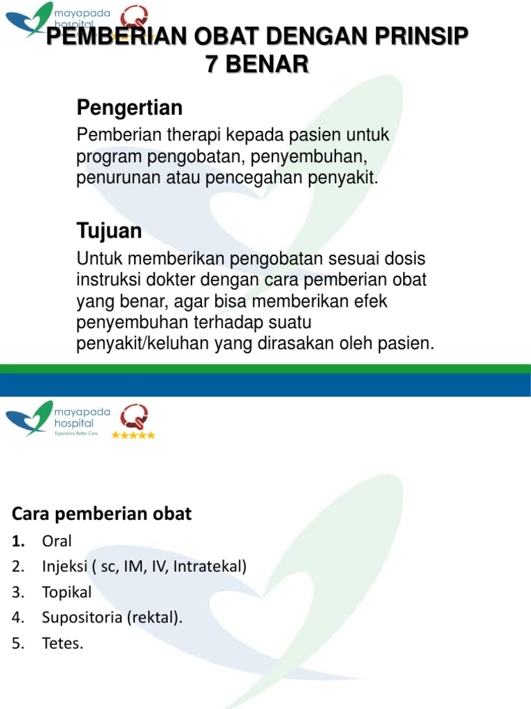 8 Prinsip Benar Pemberian Obat | PDF