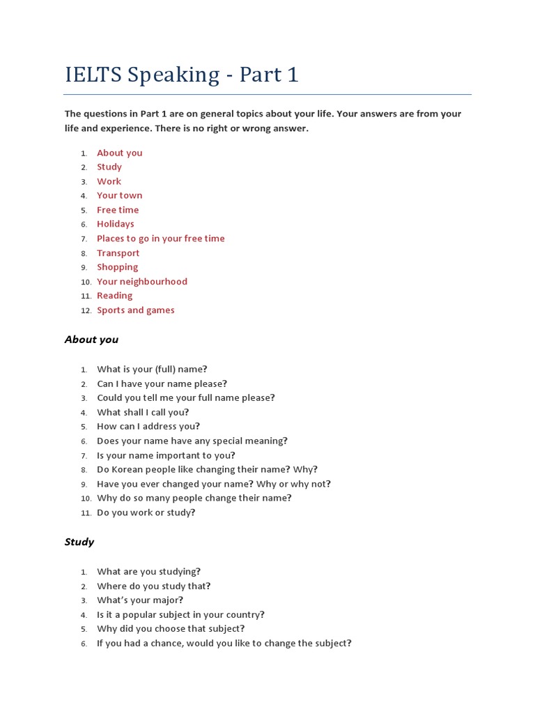 IELTS Speaking Part 2 Topics Questions | PDF | Risk | Foods