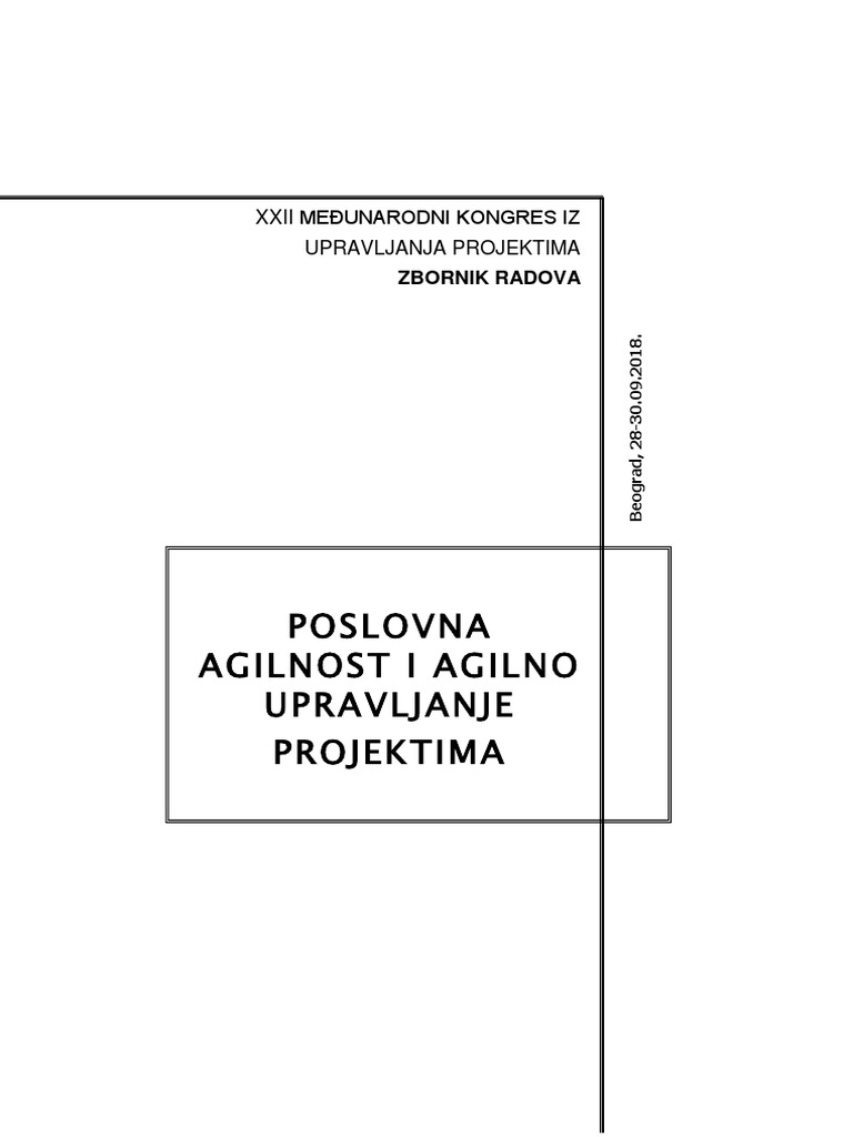 Poslovna Agilnost I Agilno Upravljanje Projektima | PDF