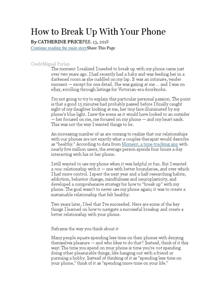 How To Break Up With Your Phone | PDF