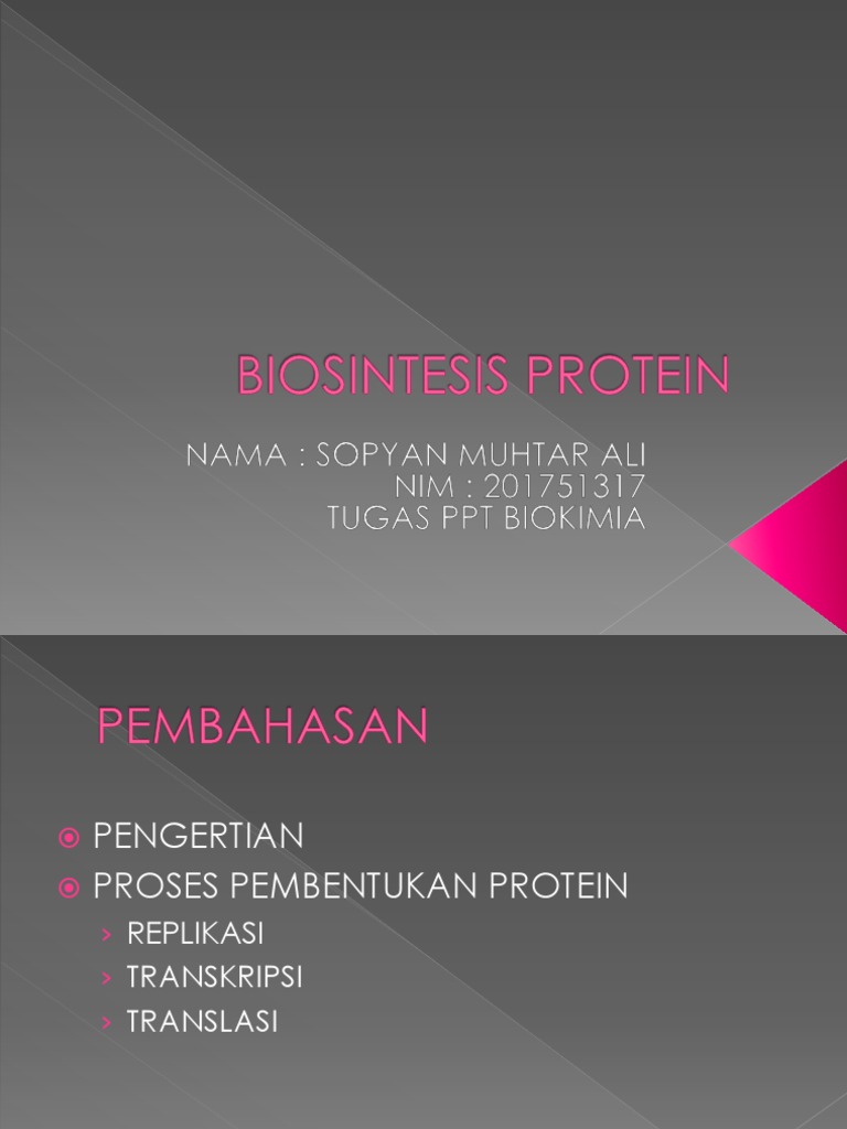 Proses Biosintesis Protein dalam Sel | PDF