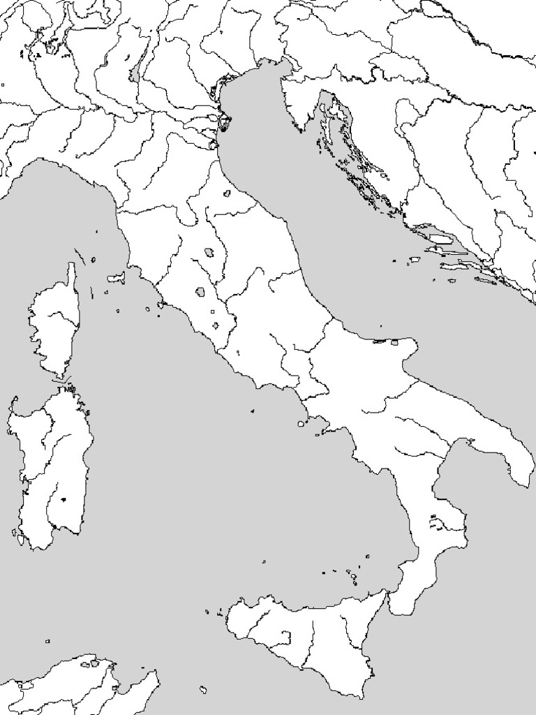 Italy Peninsula Outline Map | PDF