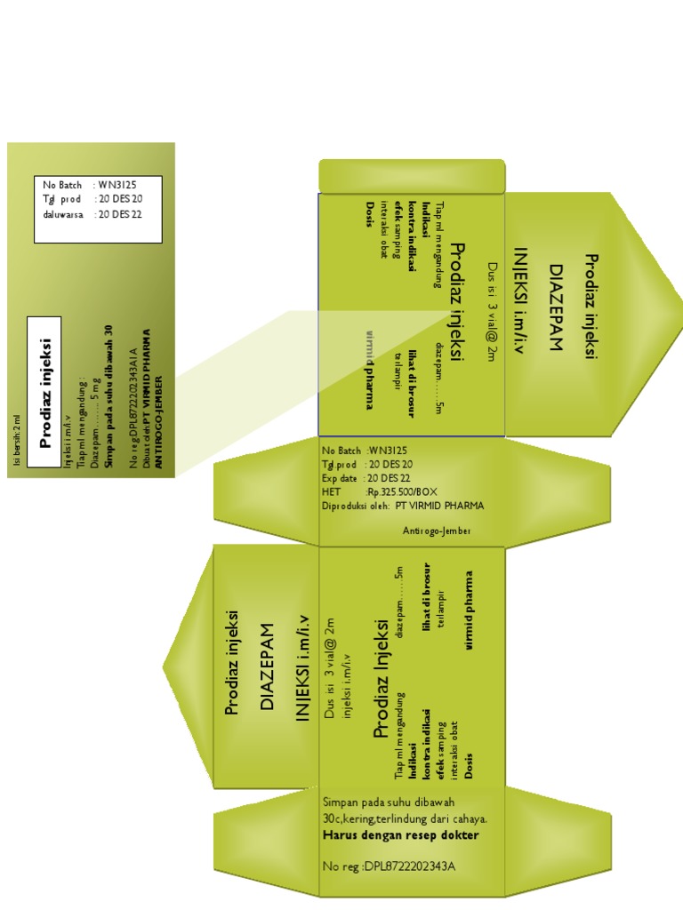 Folding Box Diazepam Injeksi | PDF