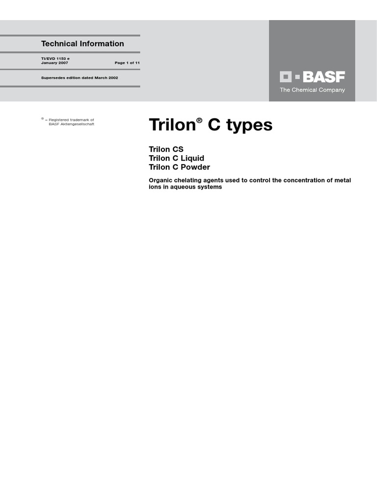 Trilon C Types TI en | PDF | Corrosion | Bleach