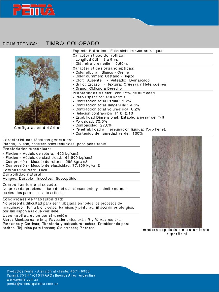 Timbo Colorado | PDF | Materiales | Naturaleza