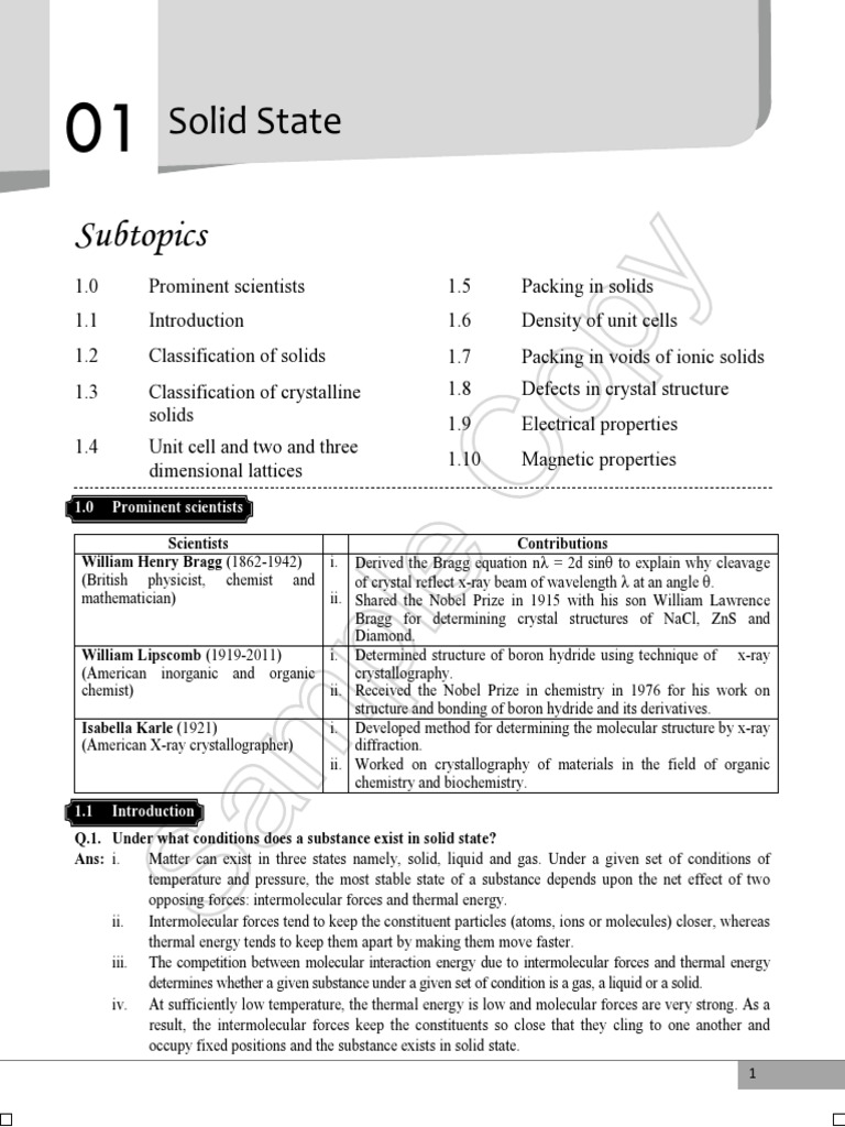 12th Science HSC Chemistry I PDF | PDF | Chemical Polarity | Crystal ...