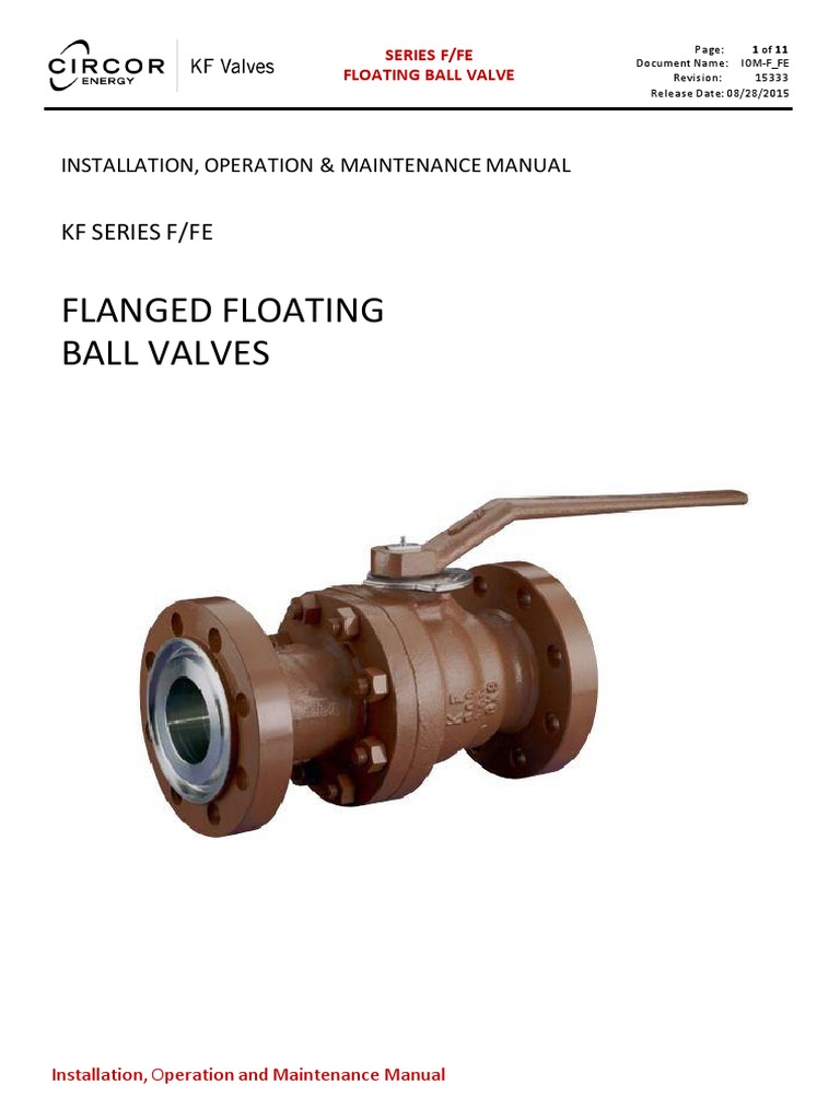 KF Ball IOM Series F FE PDF | PDF | Valve | Bearing (Mechanical)