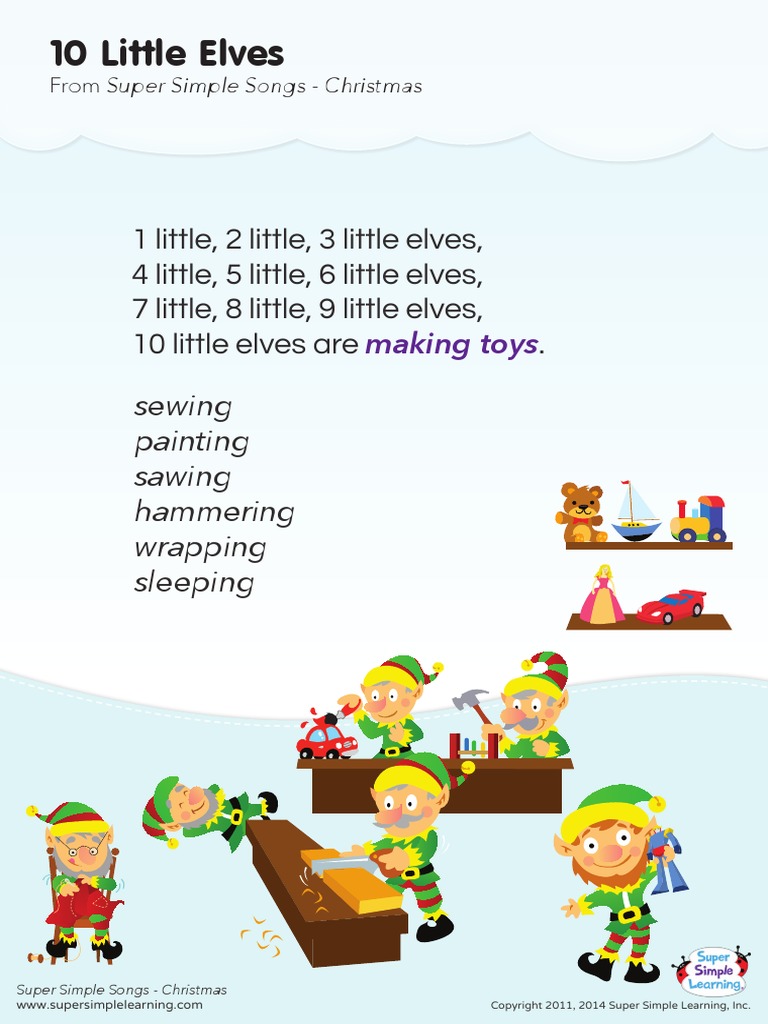 Lyrics Poster 10 Little Elves PDF | PDF