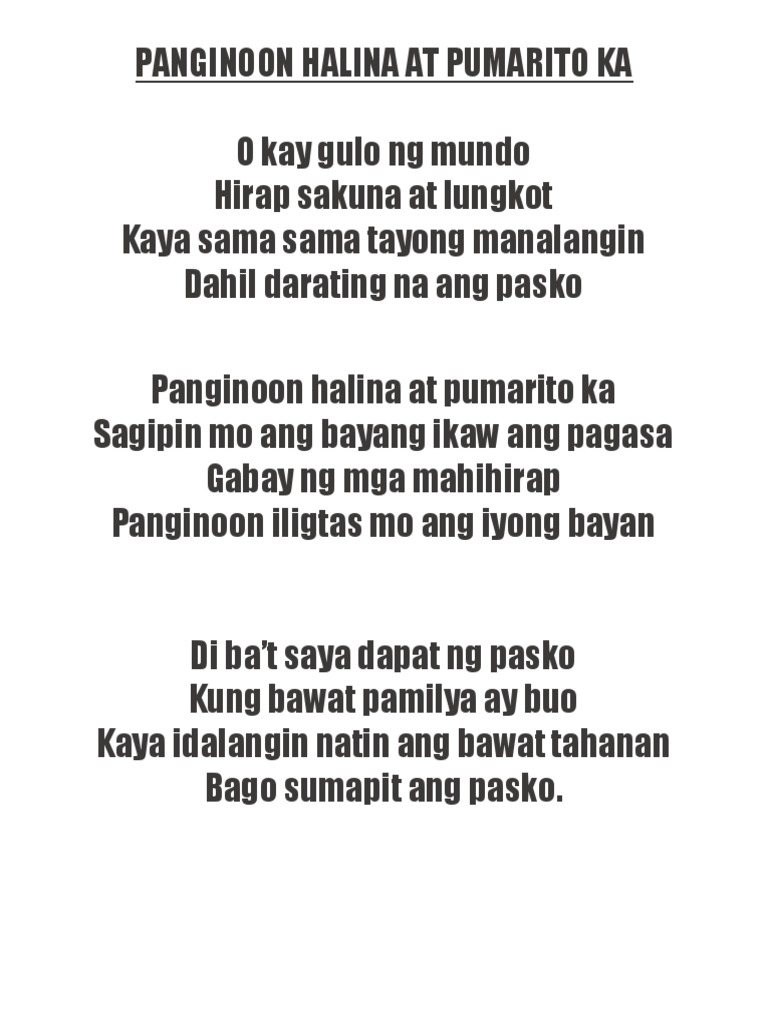 Pasko Lyrics | PDF