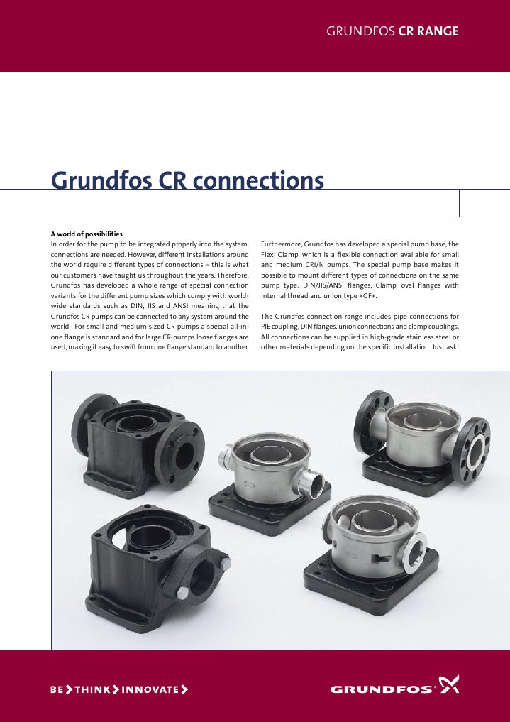Grundfos CR Pump Connection Solutions | PDF | Pipe (Fluid Conveyance ...