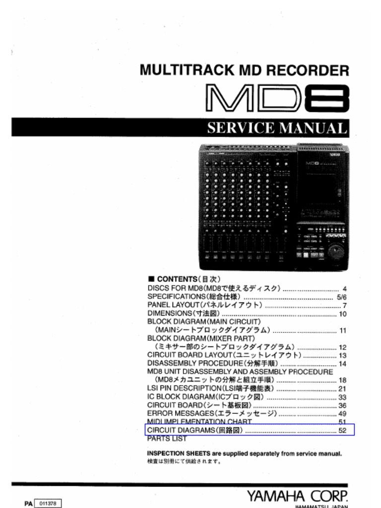 Manual Yamaha MD8 | PDF