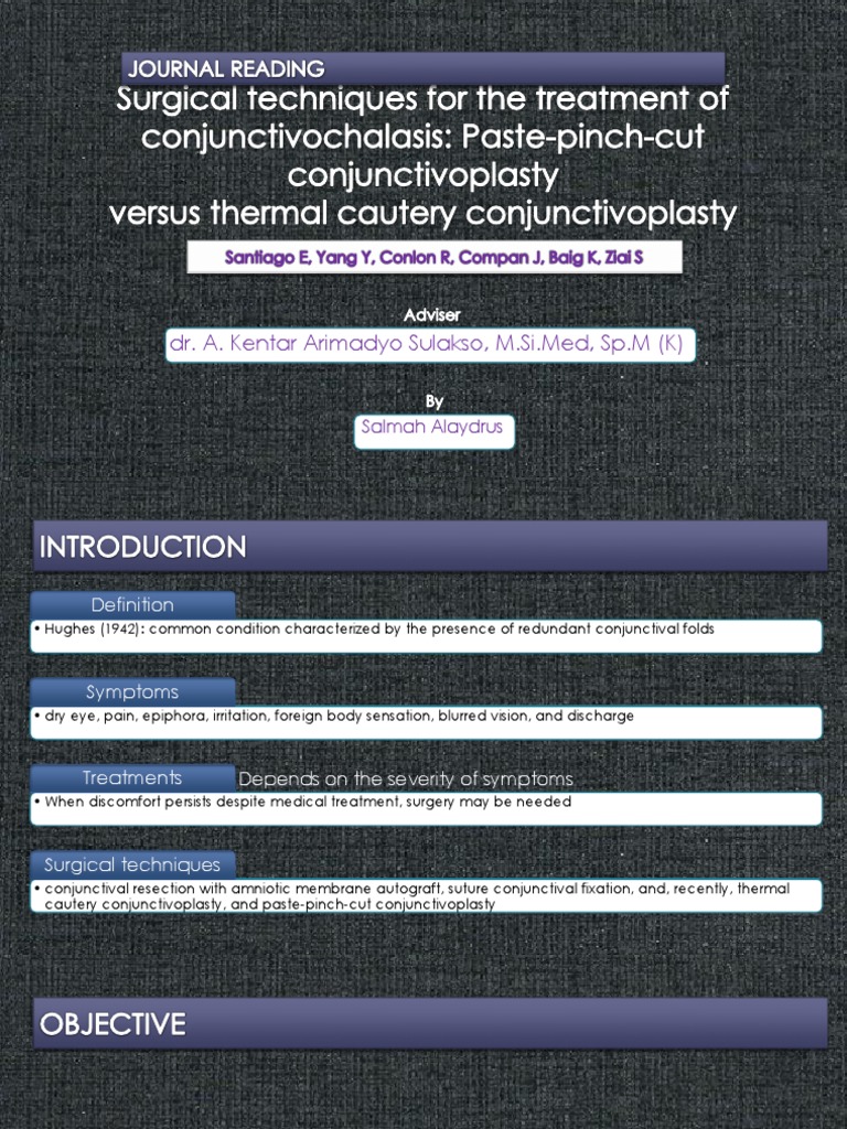 Surgical Techniques For The Treatment of Conjunctivochalasis Paste ...