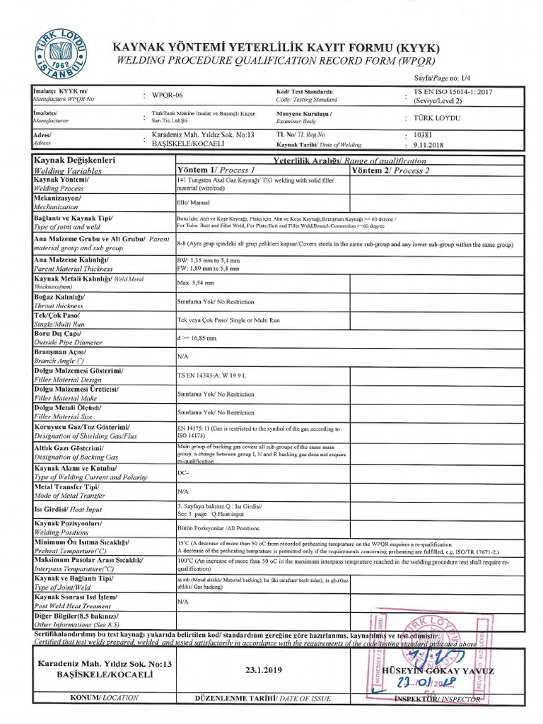 Primer WPQR EN ISO 15614-1 - 2017 PDF | PDF