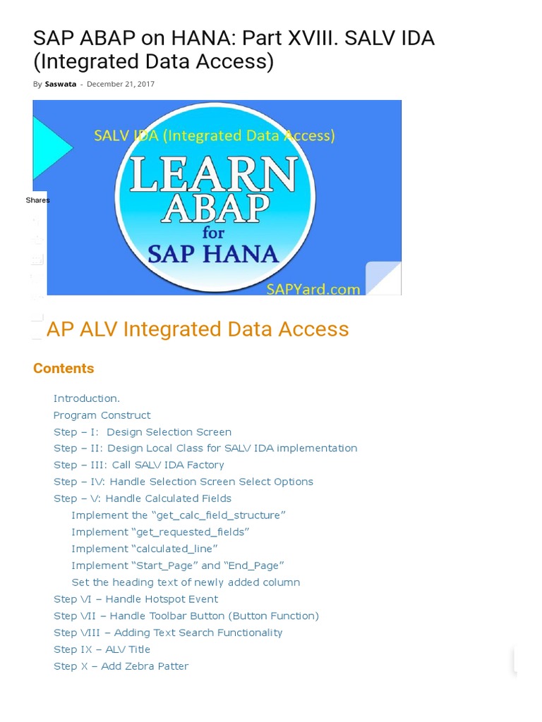 SALV IDA With CDS Views - A New Approach | PDF | Computing | Areas Of Computer Science