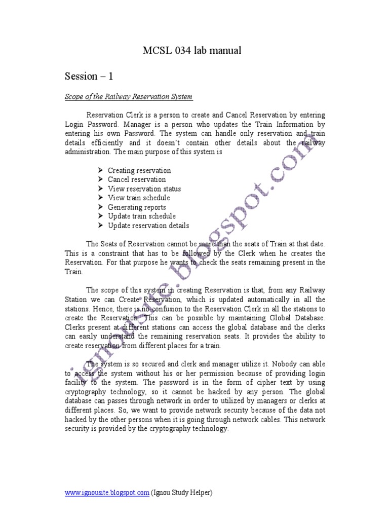 MCSL-034 Important Questions and Answers | PDF | Databases | Login