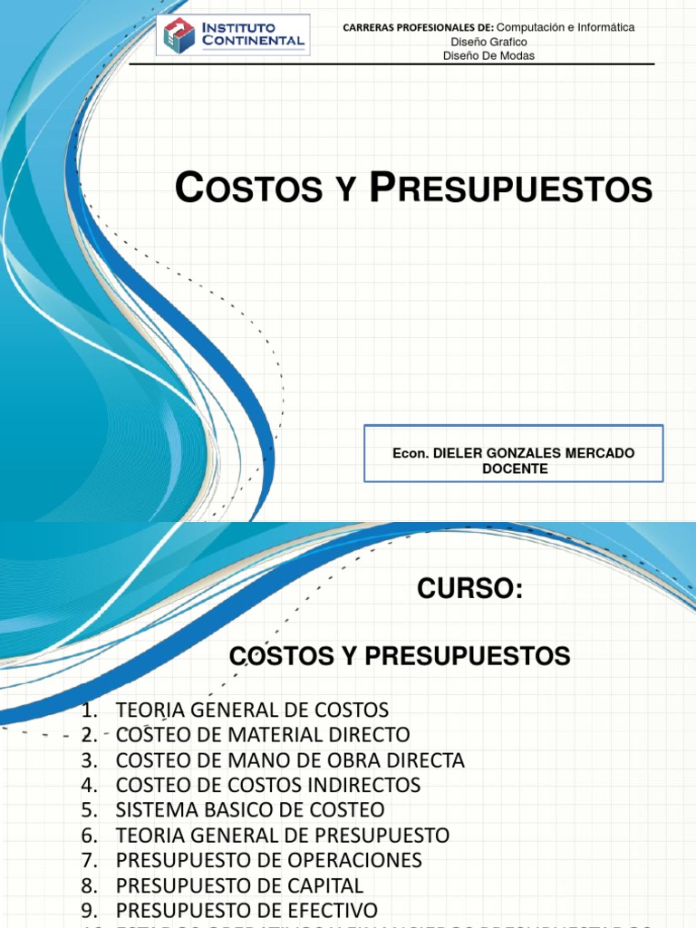 Costos y Presupuestos | Descargar gratis PDF | Costo | Presupuesto