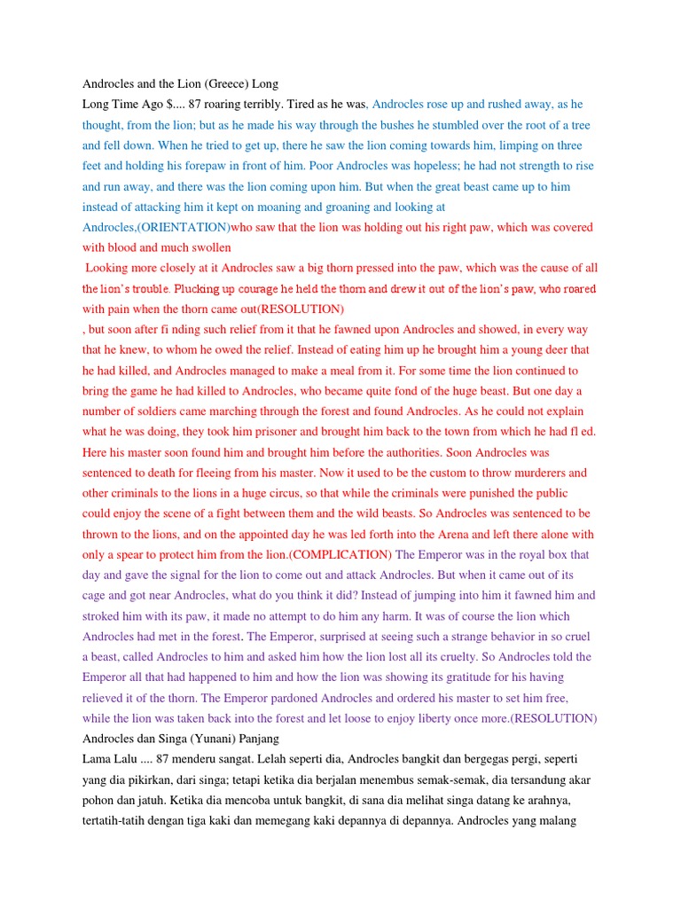 Androcles and The Lion | PDF | Organisms | Nature