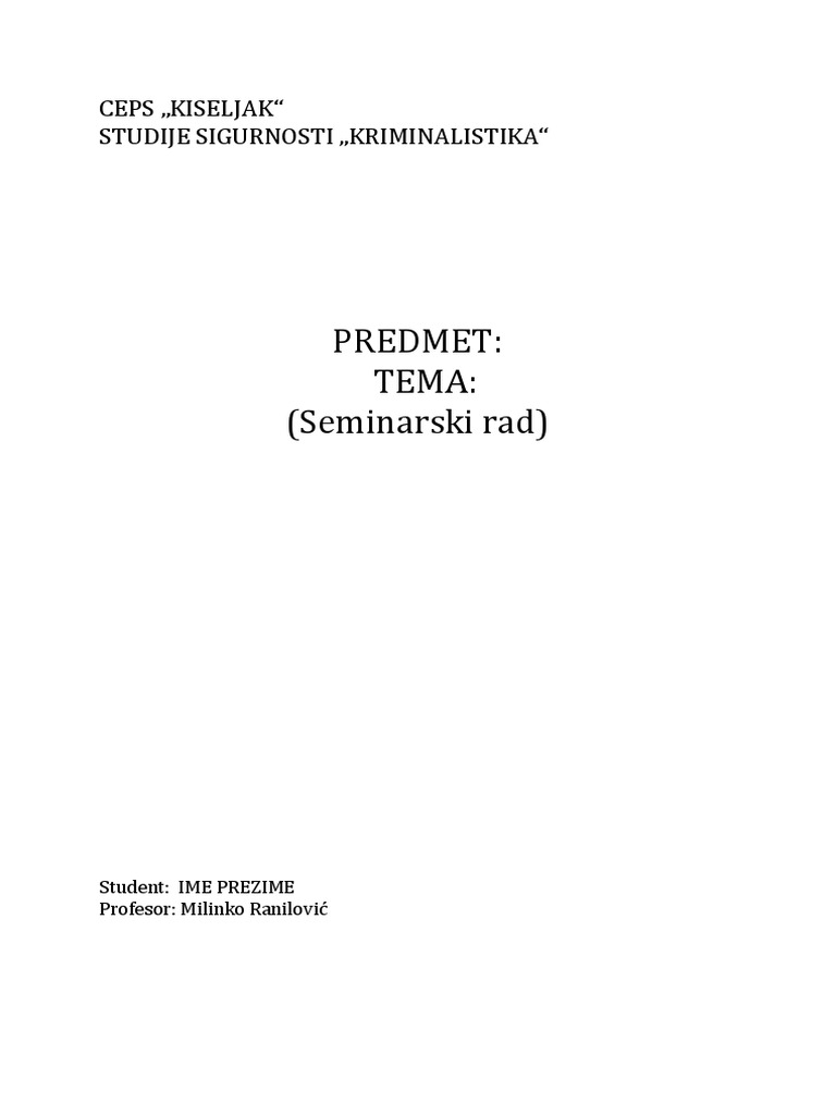 Seminarski | PDF