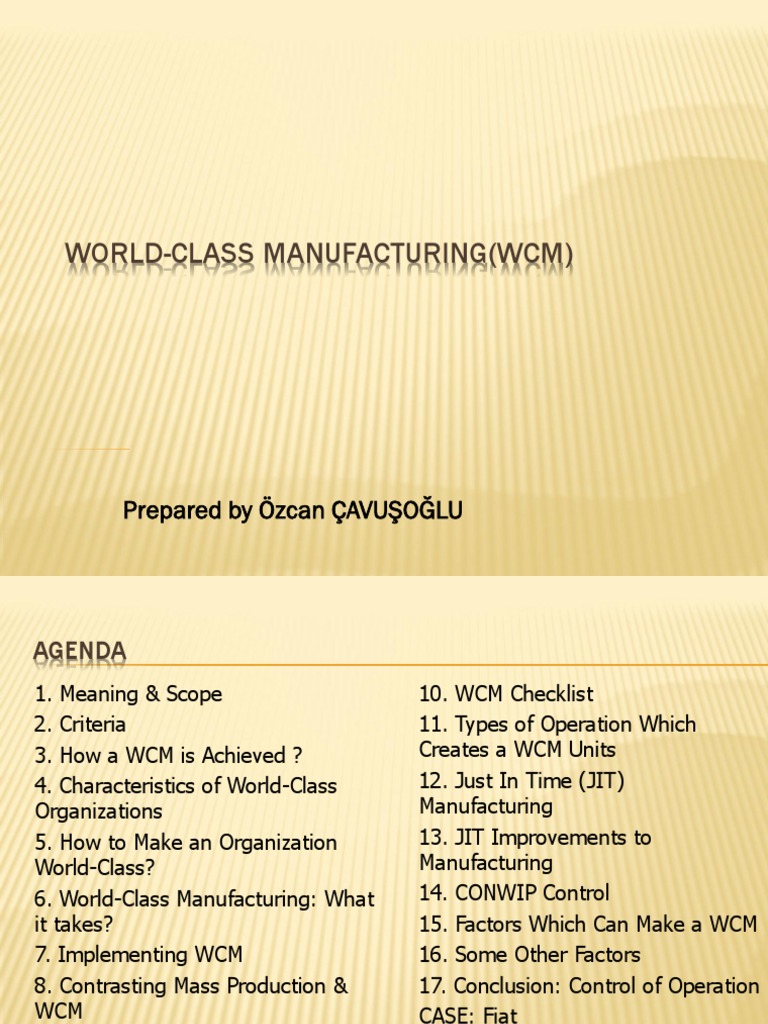 World Class Manufacturing - 1 | PDF | Inventory | Supply Chain