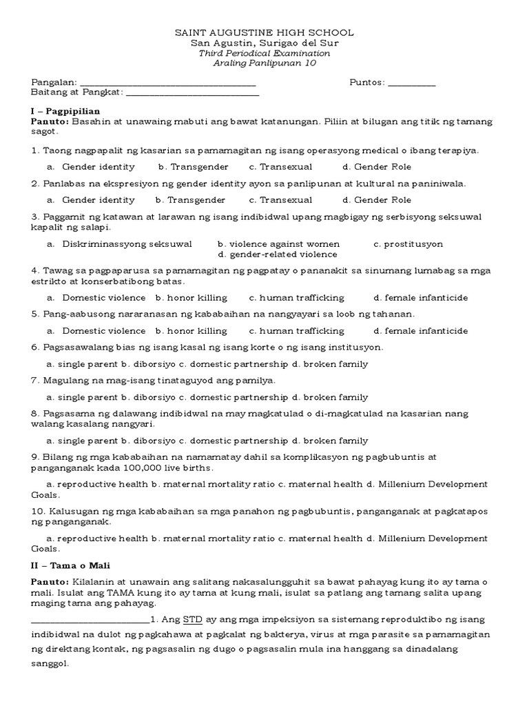 AP 10 (3rd Grading) | PDF